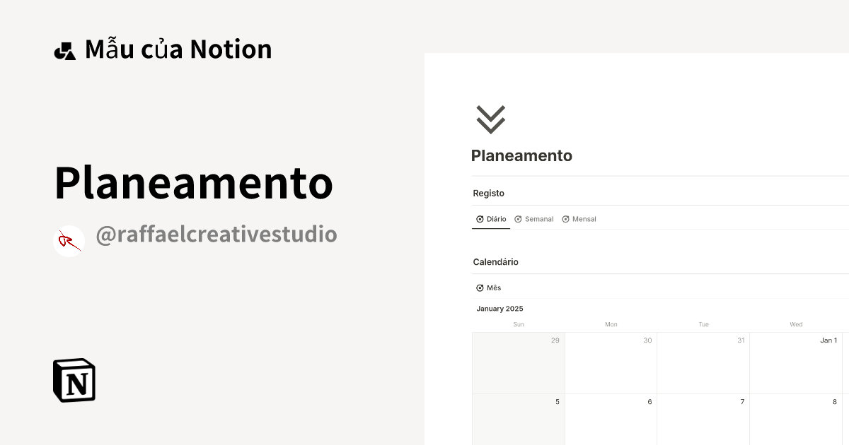 Mẫu Planeamento | Thị trường Notion