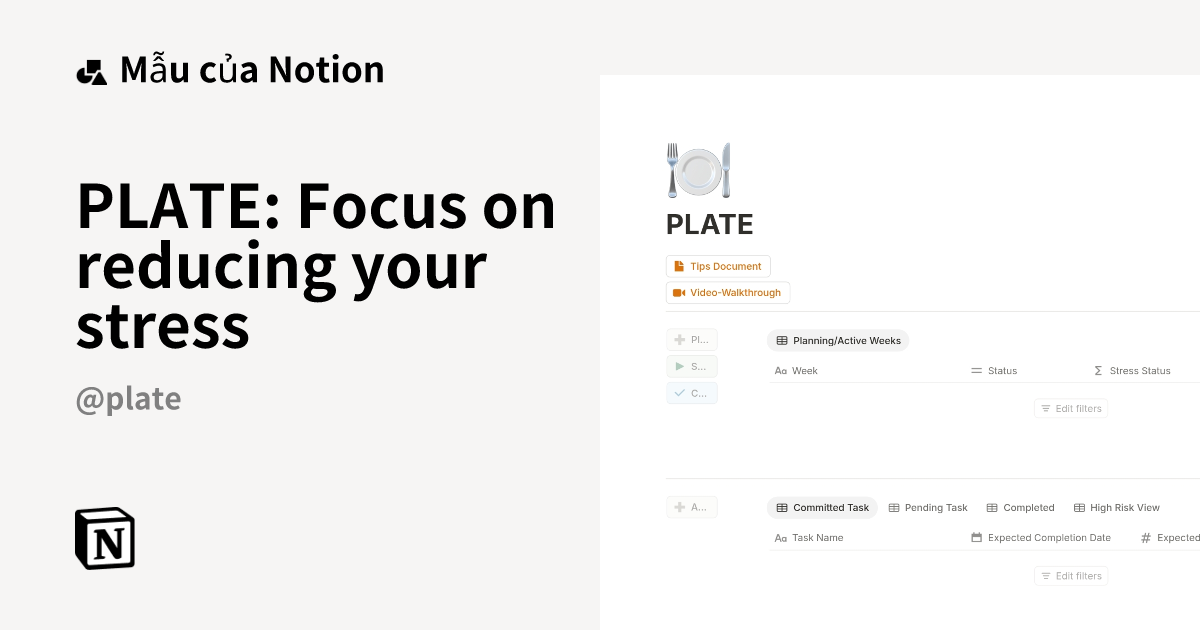 PLATE: Focus on reducing your stress Mẫu do PLATE: System for reducing ...