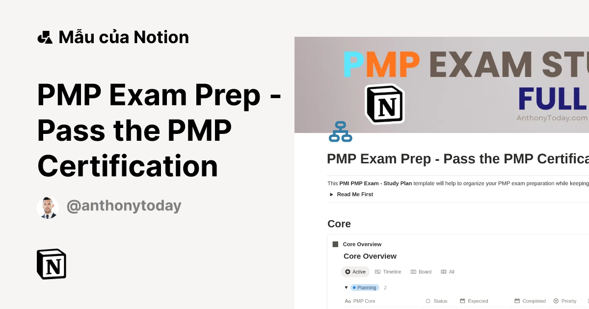 Mẫu PMP Exam Prep - Pass the PMP Certification | Thị trường Notion