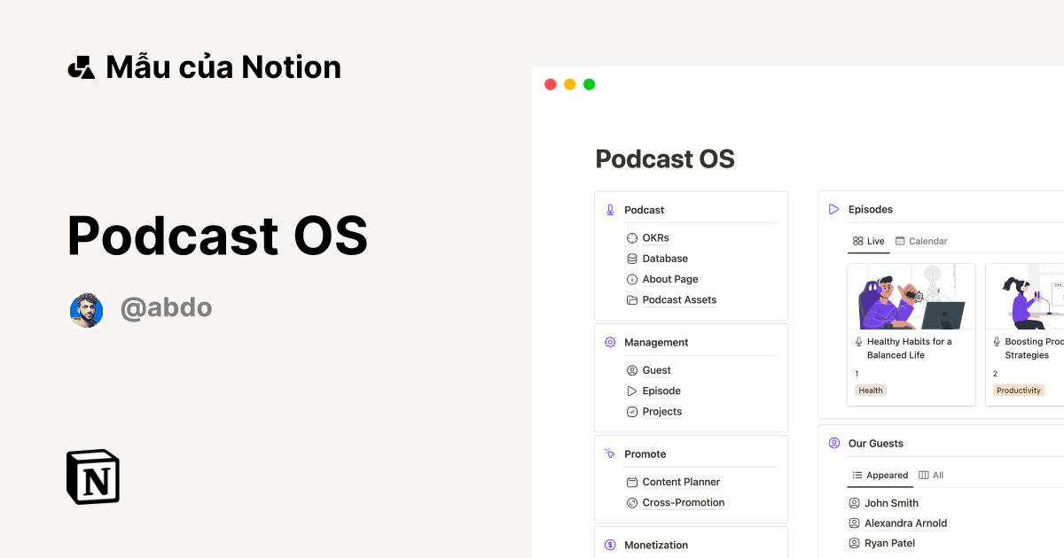 Mẫu Podcast OS | Thị trường Notion