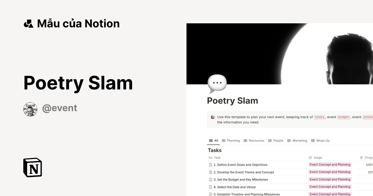 Mẫu Poetry Slam | Thị trường Notion