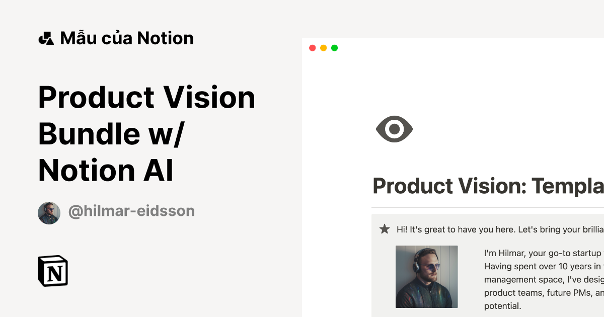 Product Vision Bundle w/ Notion AI Mẫu do Hilmar Eidsson tạo | Thị ...