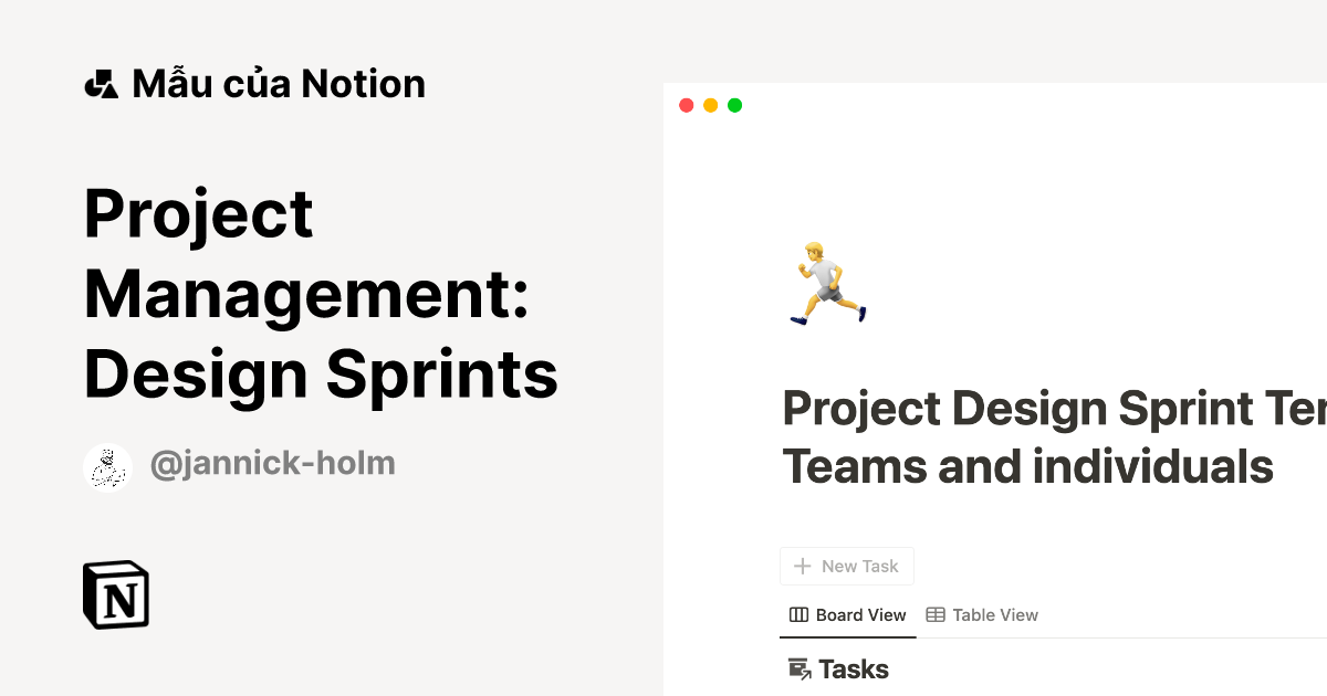Mẫu Project Management: Design Sprints | Thị trường Notion