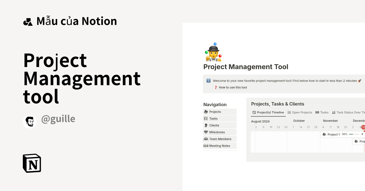 Mẫu Project Management tool | Thị trường Notion