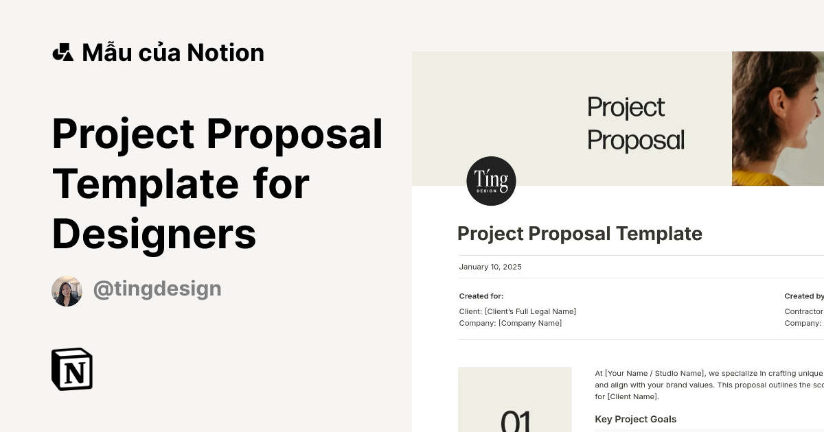 Mẫu Project Proposal Template for Designers | Thị trường Notion