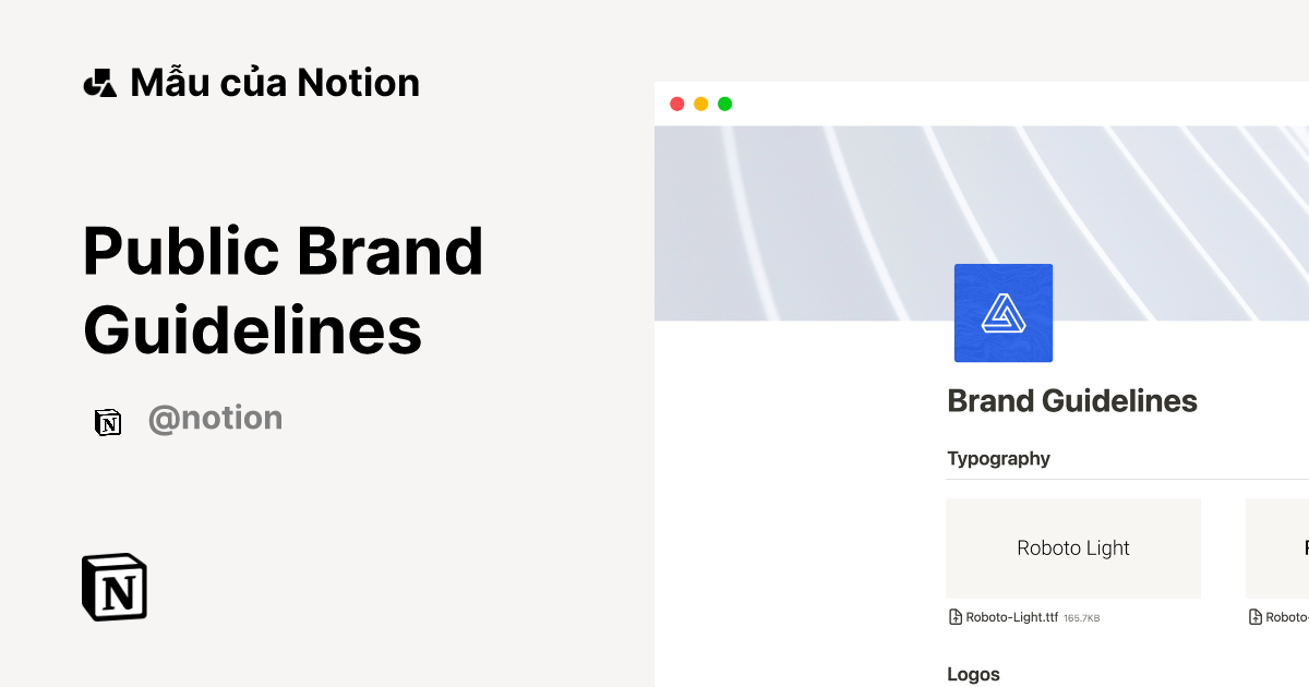 Mẫu Public Brand Guidelines 2025 | Thị trường Notion
