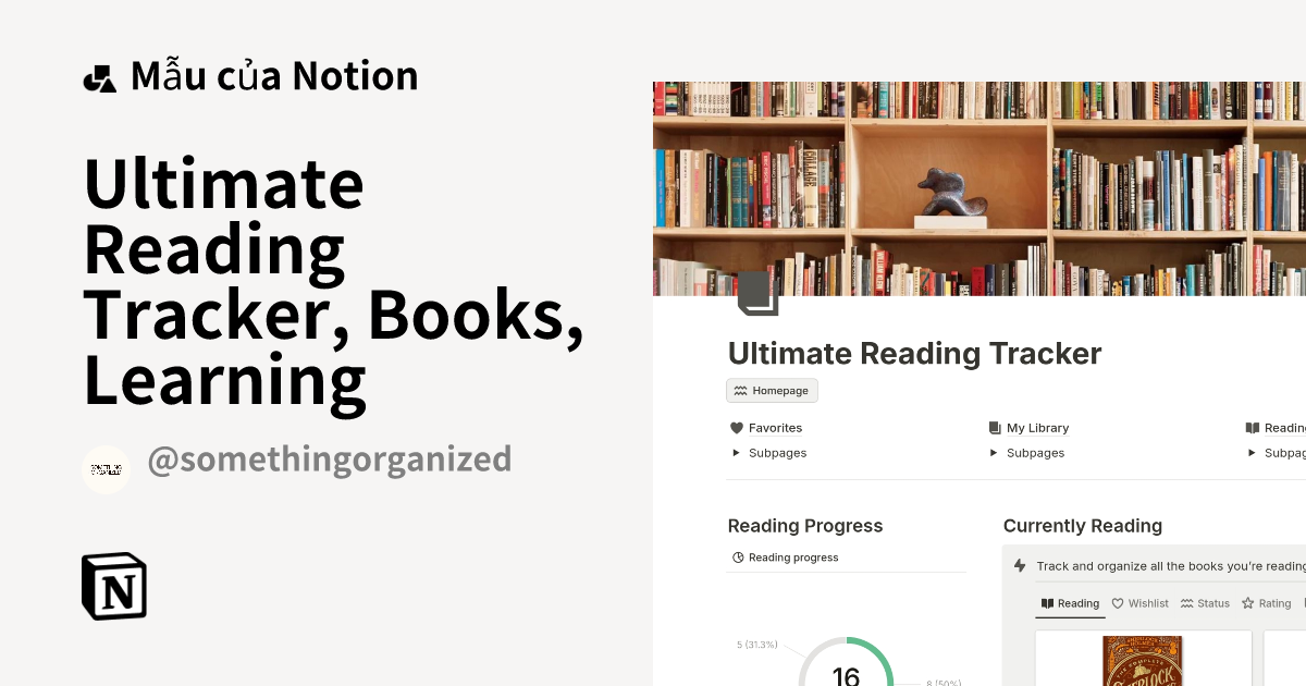 Mẫu Ultimate Reading Tracker, Books, Learning | Thị trường Notion