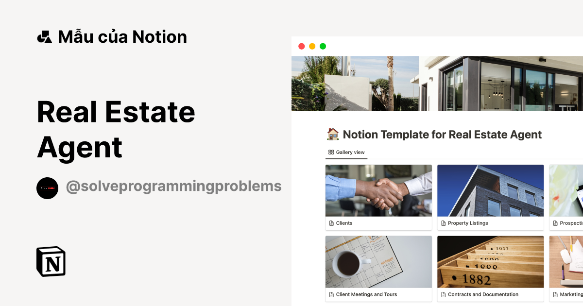Mẫu Real Estate Agent | Thị trường Notion