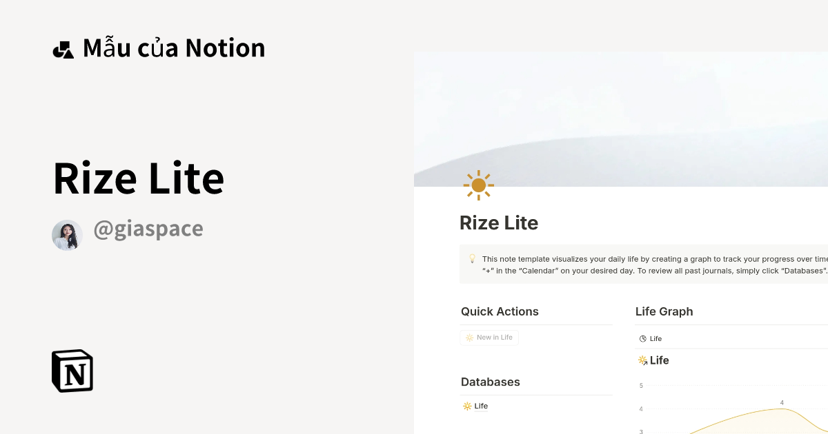 Rize Lite Mẫu do Gia Space tạo | Thị trường Notion
