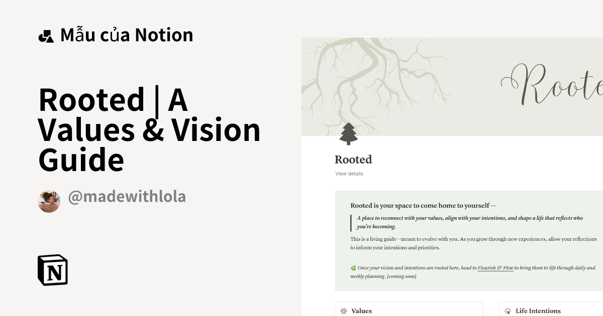 Rooted | A Values & Vision Guide Mẫu do Made with Lola tạo | Thị trường ...