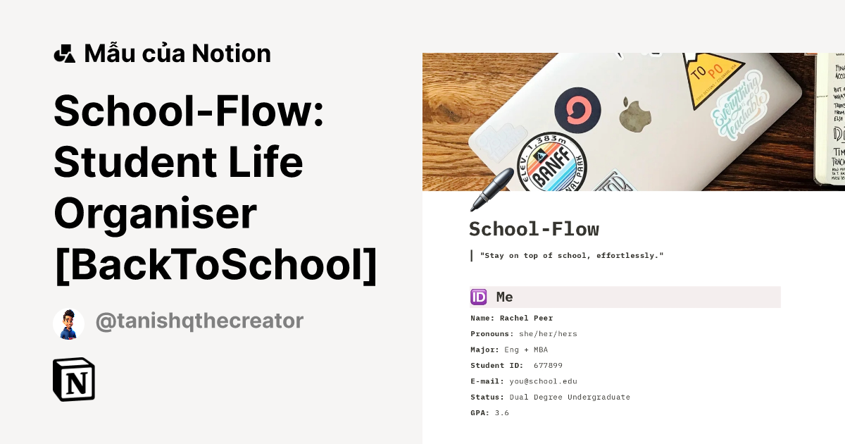 School-Flow: Student Life Organiser [BackToSchool] Mẫu do ...