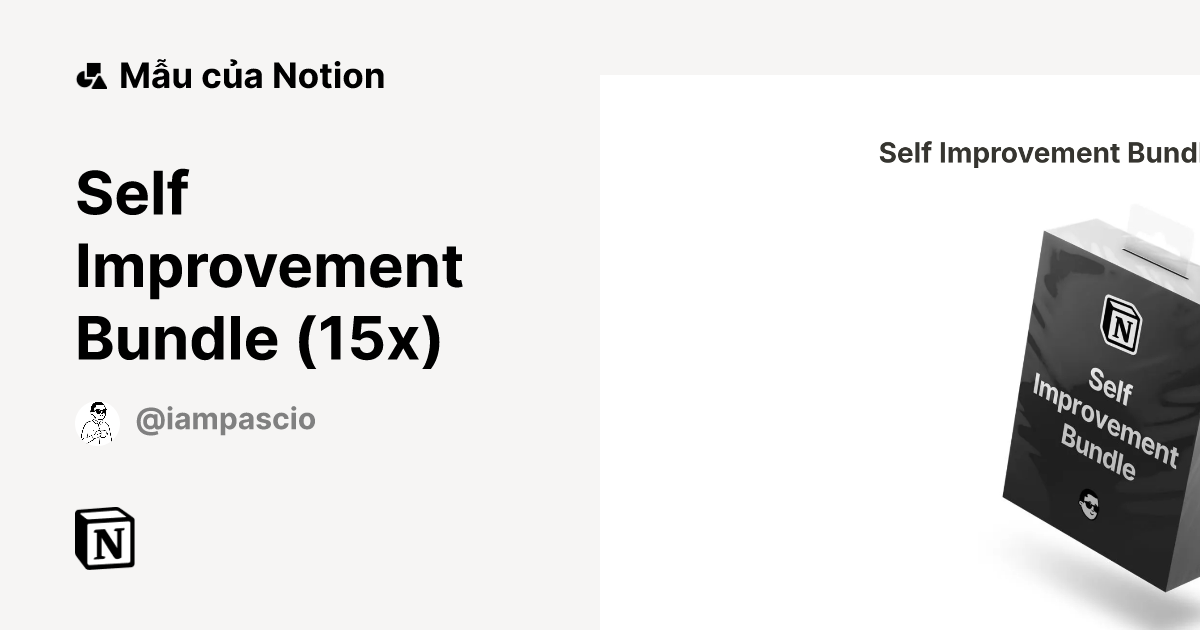 Mẫu Self Improvement Bundle (15x) | Thị trường Notion