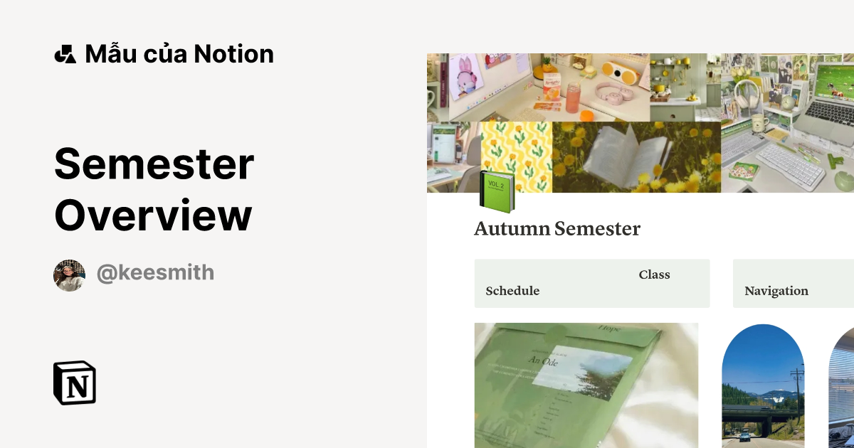 Mẫu Semester Overview | Thị trường Notion