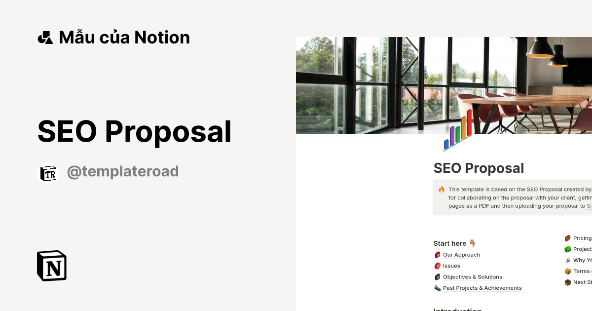 SEO Proposal Mẫu do Template Road tạo | Thị trường Notion