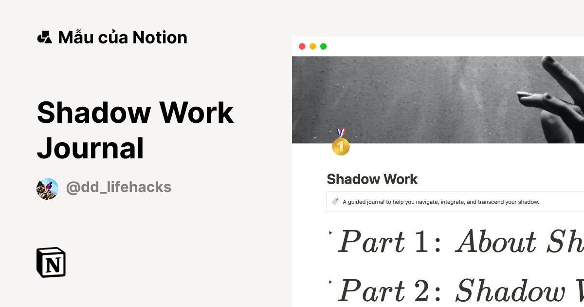 Shadow Work Journal Mẫu do D'Myia tạo | Thị trường Notion