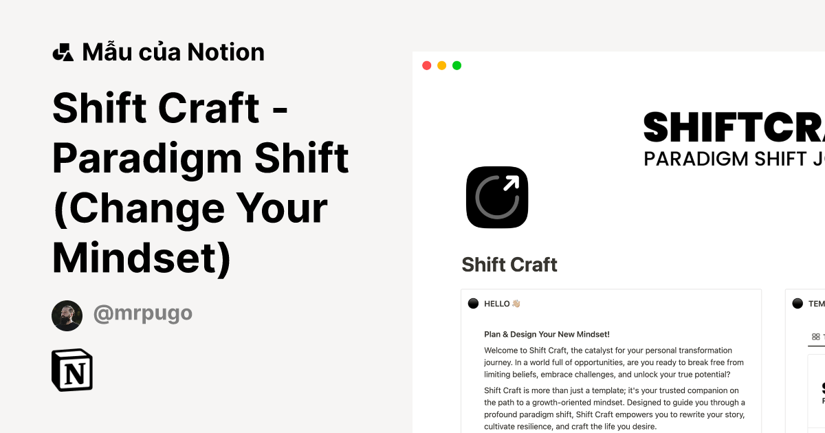 Shift Craft - Paradigm Shift (Change Your Mindset) Mẫu do mrpugo tạo ...
