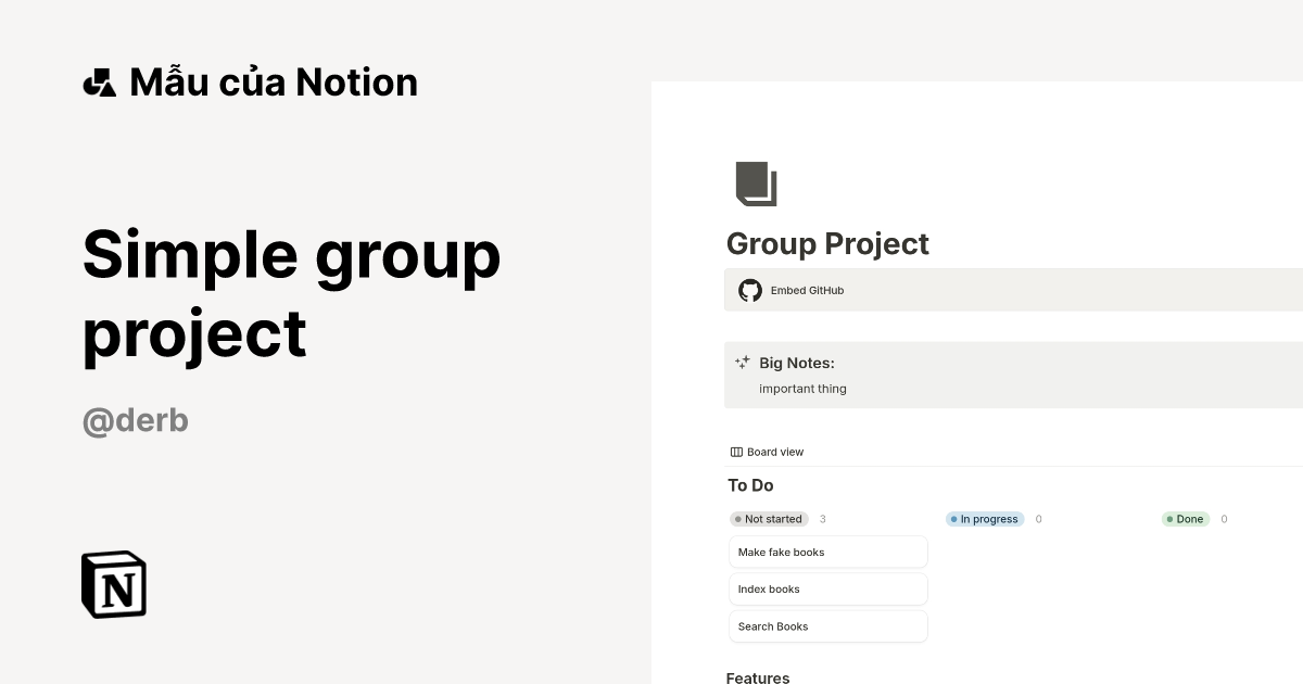 Simple group project Mẫu do Dervla tạo | Thị trường Notion