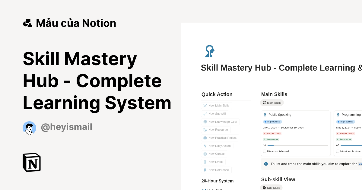Skill Mastery Hub - Complete Learning System Mẫu do heyismail tạo | Thị ...