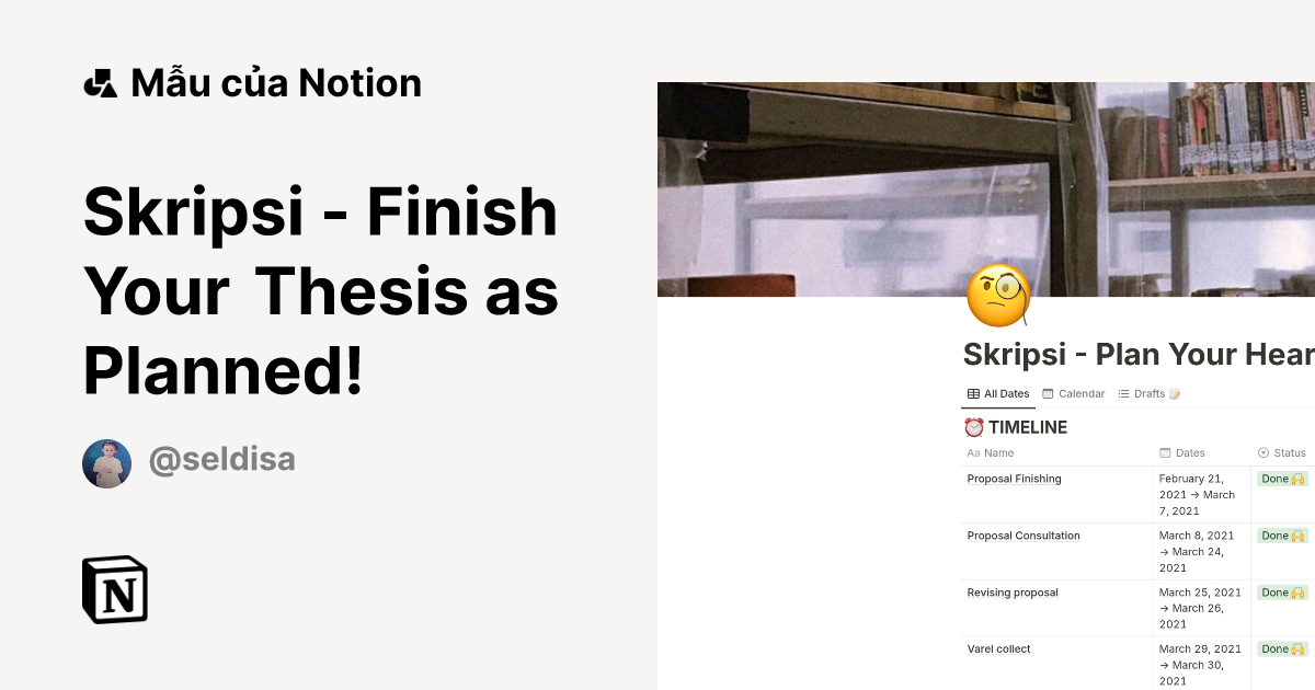 Skripsi - Finish Your Thesis as Planned! Mẫu do seldisa tạo | Thị ...