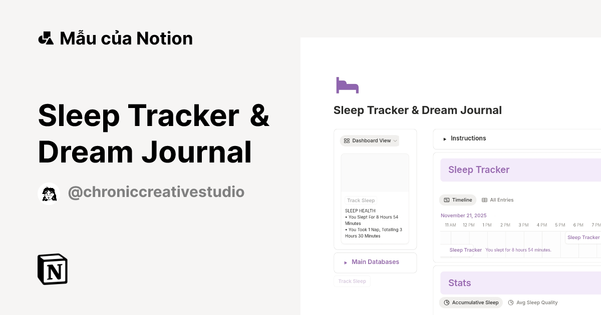 Sleep Tracker & Dream Journal Mẫu do Chronic Creative Studio tạo | Thị ...
