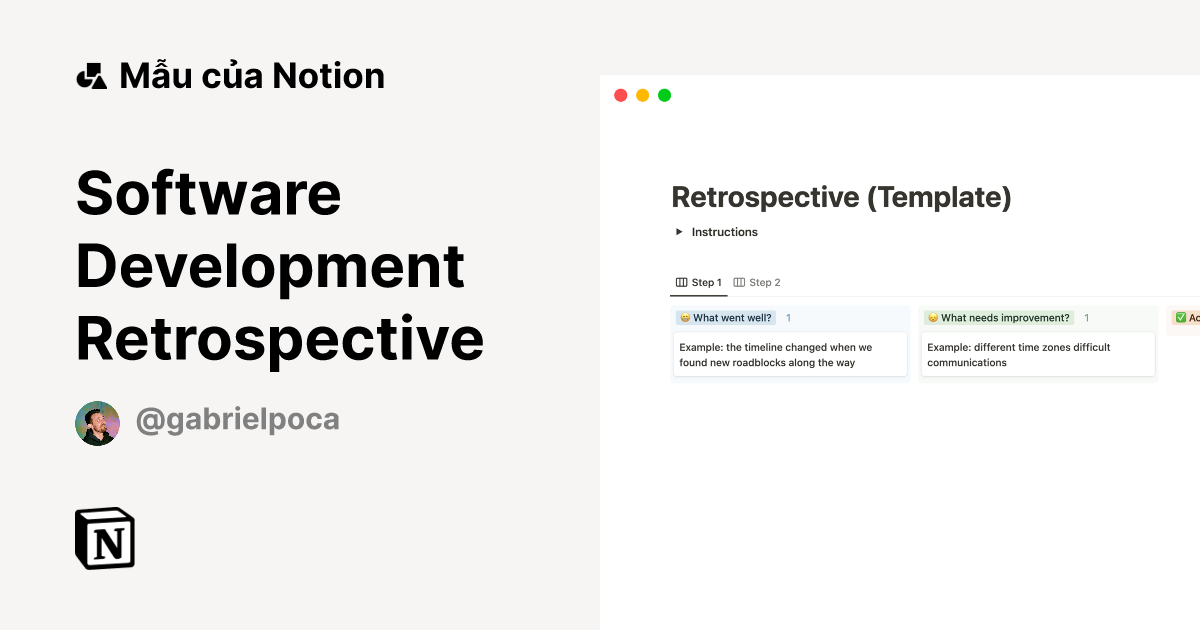 Software Development Retrospective Mẫu do Gabriel Poça tạo | Thị trường ...