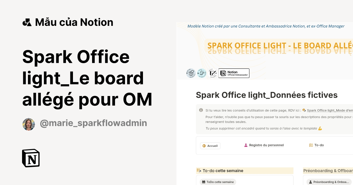 Spark Office light_Le board allégé pour OM Mẫu do Marie_Spark Flow ...