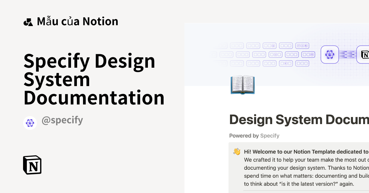 Mẫu Specify Design System Documentation | Thị trường Notion