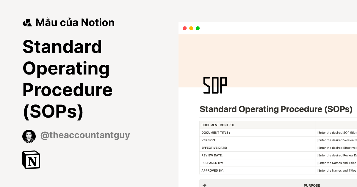 Standard Operating Procedure (SOPs) Mẫu do theaccountantguy ...