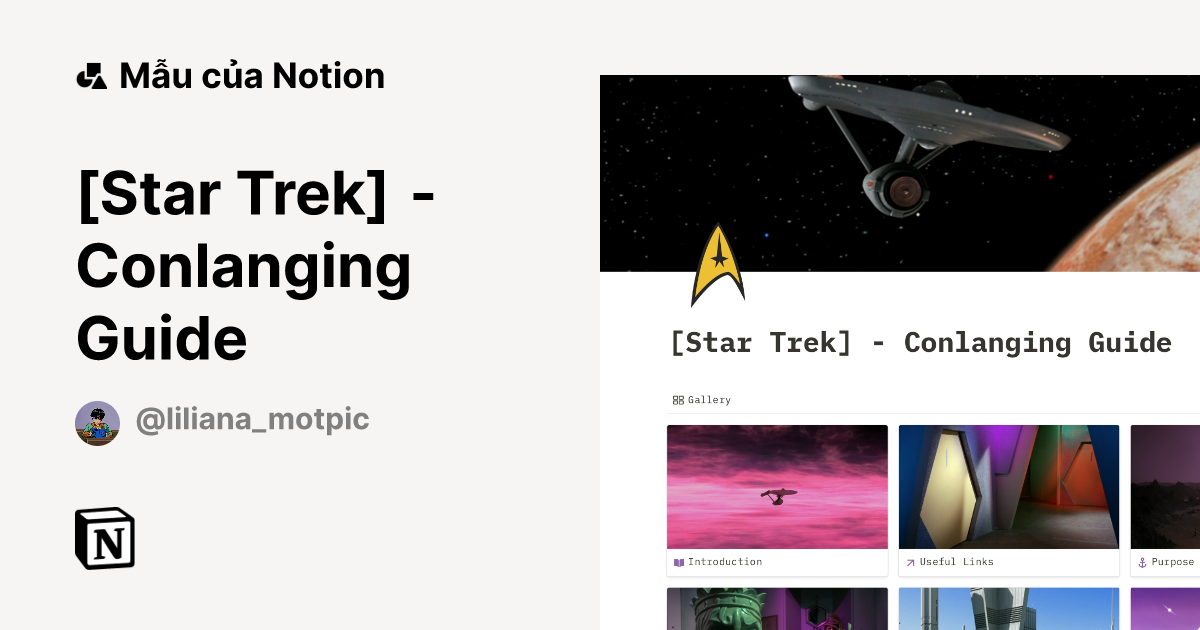 Mẫu [Star Trek] - Conlanging Guide | Thị trường Notion