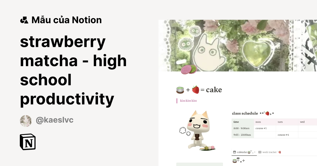 strawberry matcha - high school productivity Mẫu do kae ᶻ 𝗓 𐰁 tạo | Thị ...