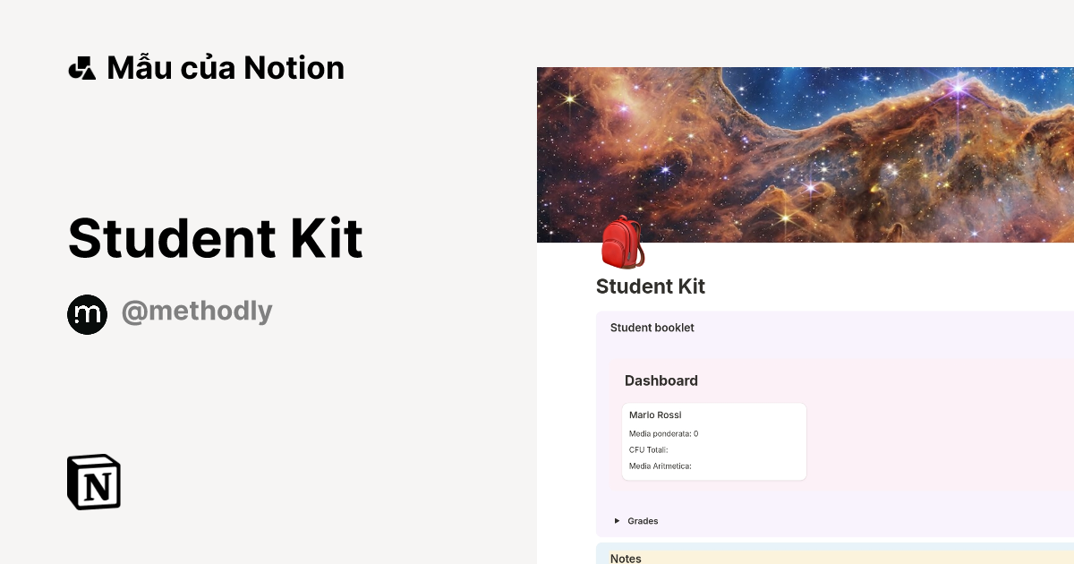 Mẫu Student Kit | Thị trường Notion