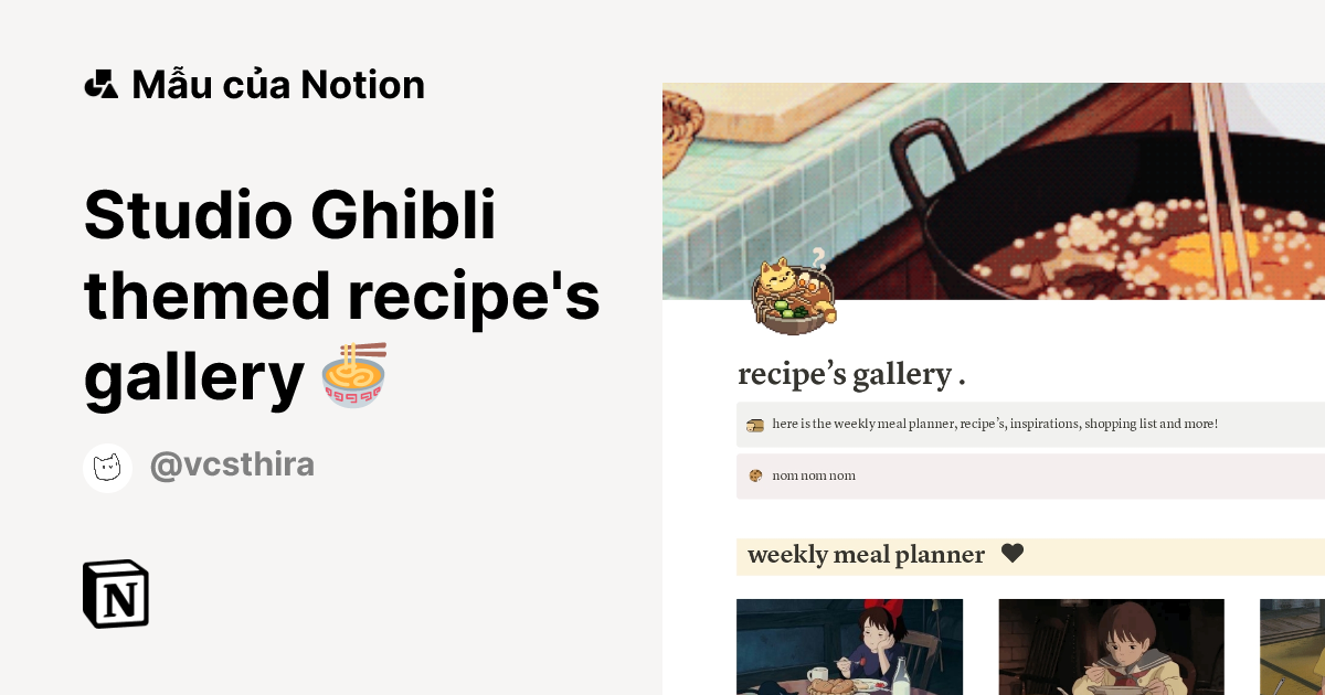 Studio Ghibli themed recipe's gallery 🍜 Mẫu do vcs thira tạo | Thị ...