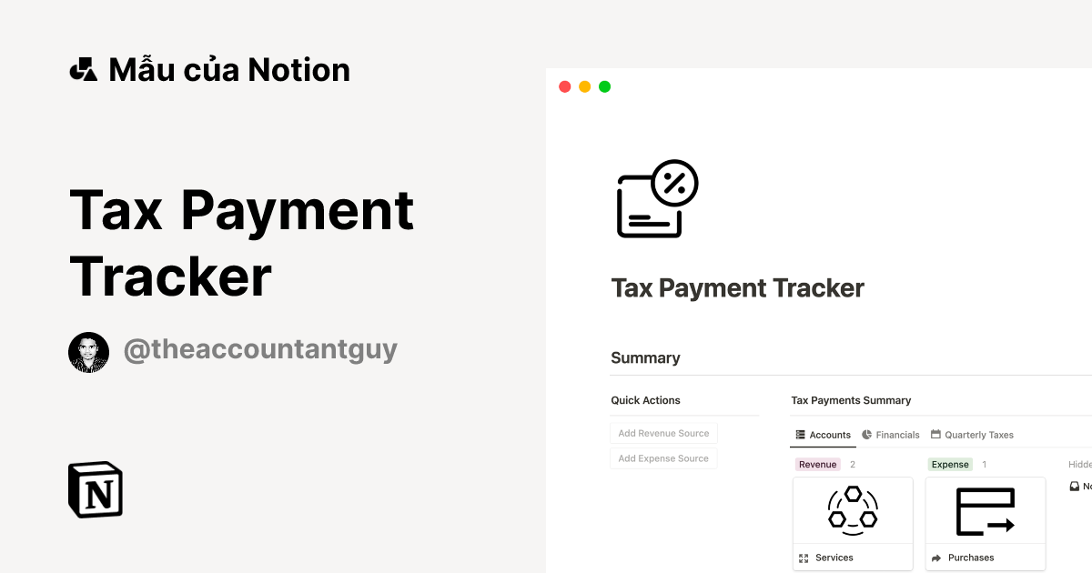 Mẫu Tax Payment Tracker | Thị trường Notion