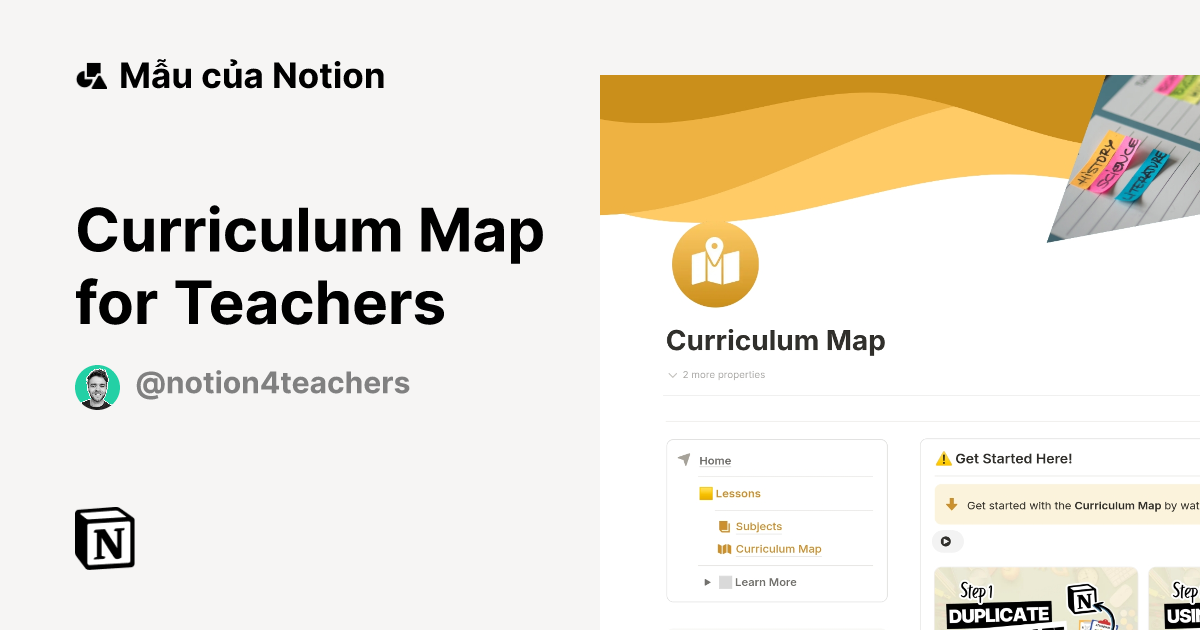 Curriculum Map for Teachers Mẫu do Milo | Notion4Teachers tạo | Thị ...