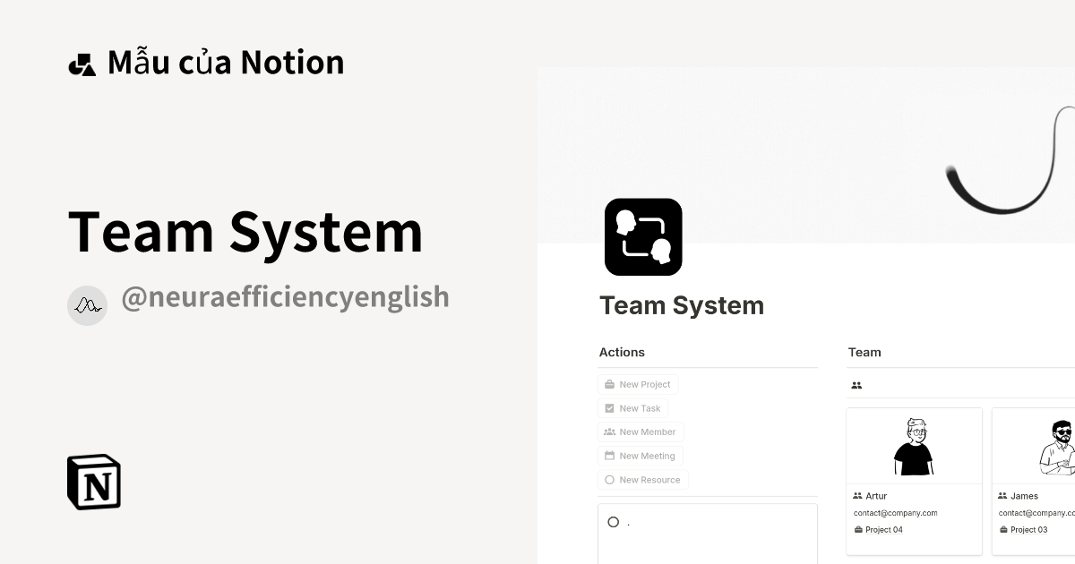 Team System Mẫu do Neuraefficiency tạo | Thị trường Notion