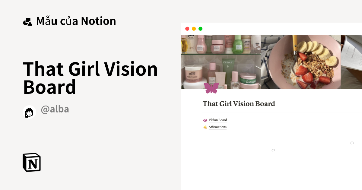 Mẫu That Girl Vision Board | Thị trường Notion