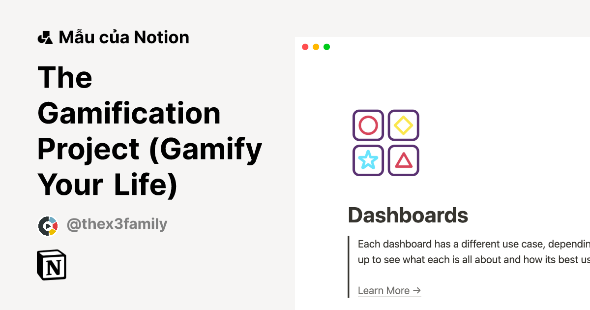 The Gamification Project (Gamify Your Life) Mẫu do Co-x3 Family ...