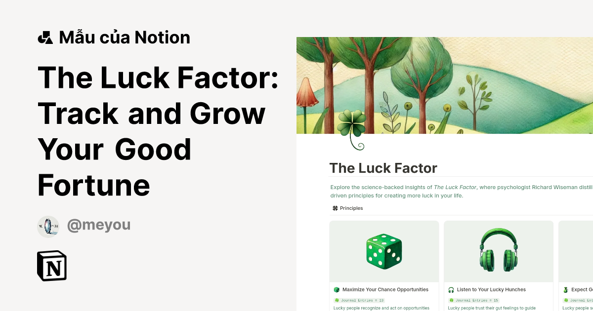 The Luck Factor: Track and Grow Your Good Fortune Mẫu do MeYou tạo ...