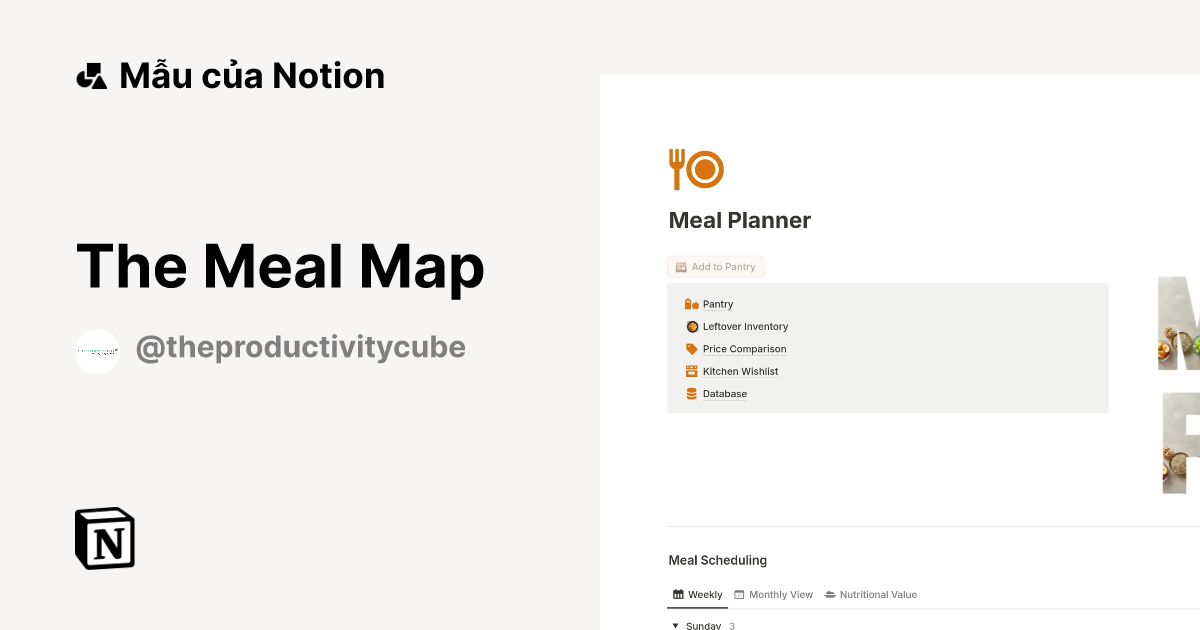 The Meal Map Mẫu do theproductivitycube tạo | Thị trường Notion