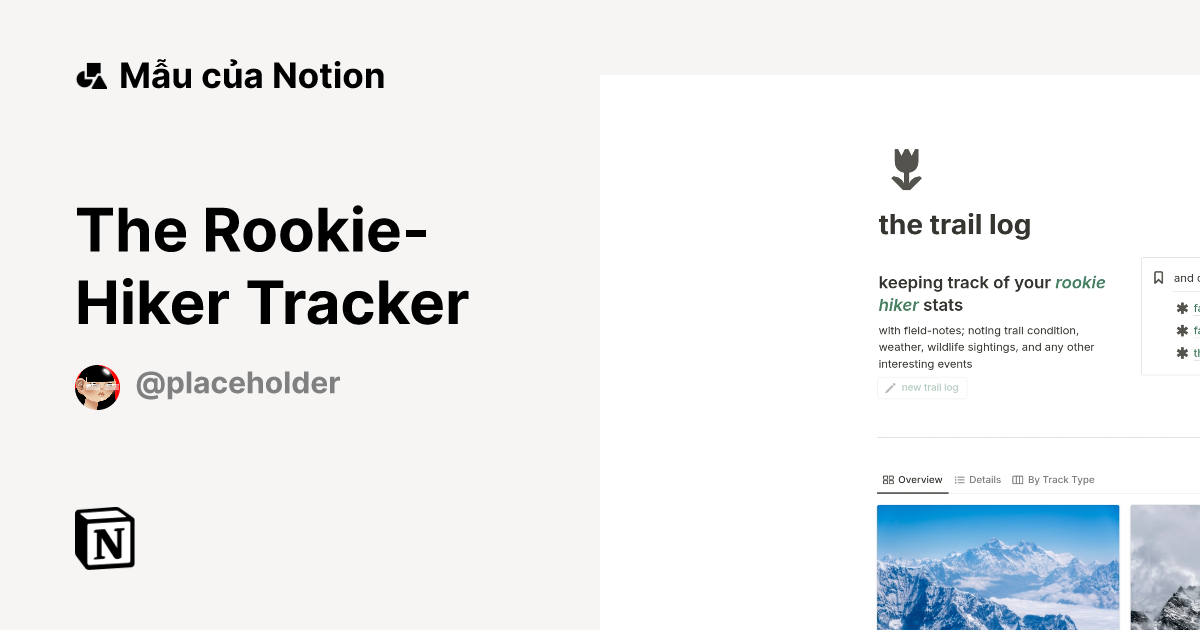 Mẫu The Rookie-Hiker Tracker | Thị trường Notion