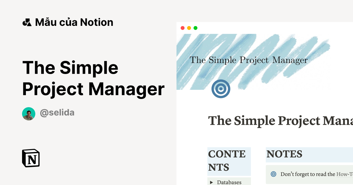 Mẫu The Simple Project Manager | Thị trường Notion