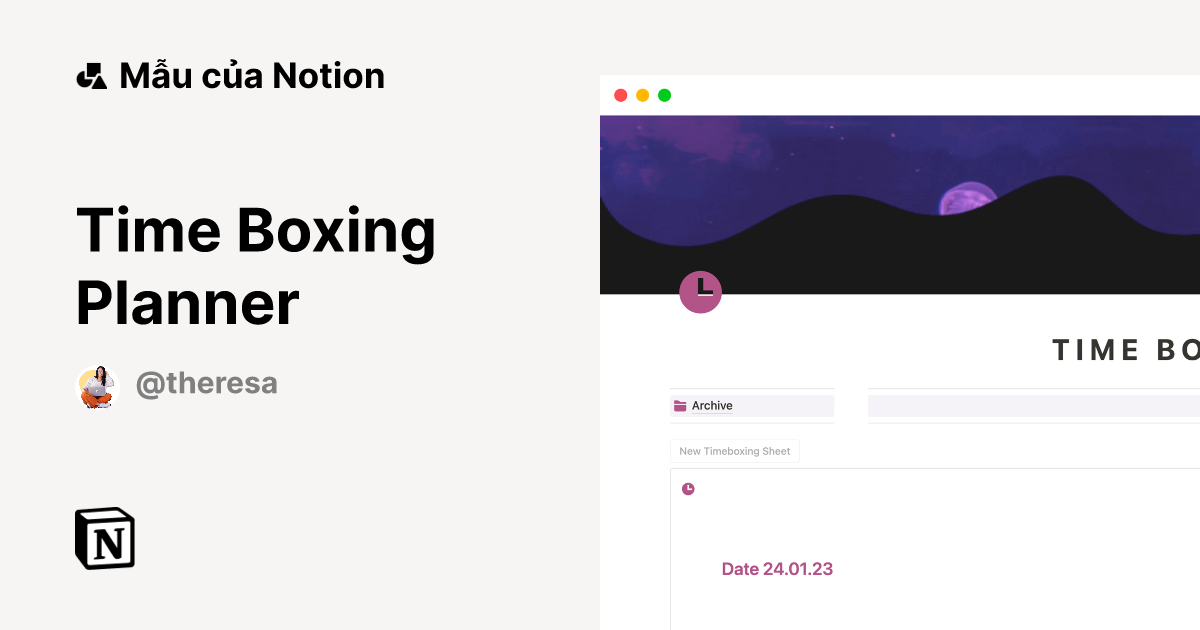 Mẫu Time Boxing Planner | Thị trường Notion