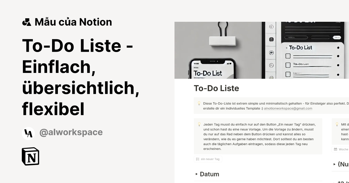 To-Do Liste - Einflach, übersichtlich, flexibel Mẫu do AL's Workspace ...