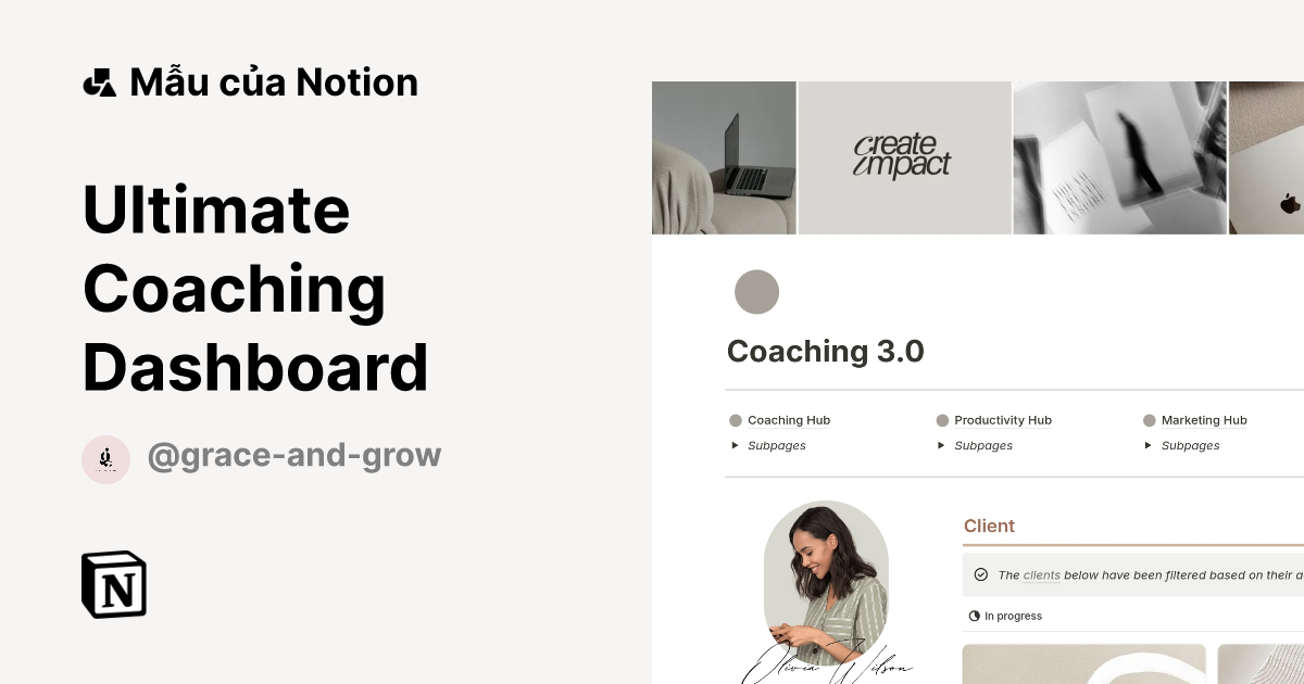 Mẫu Ultimate Coaching Dashboard | Thị trường Notion