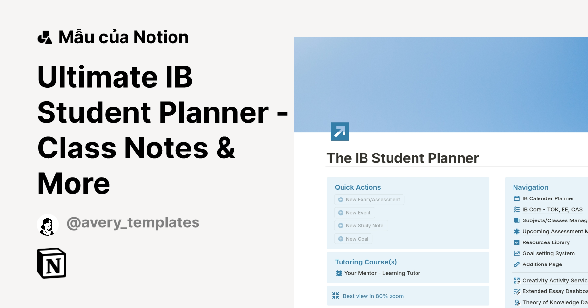 Ultimate IB Student Planner - Class Notes & More Mẫu do avery's ...