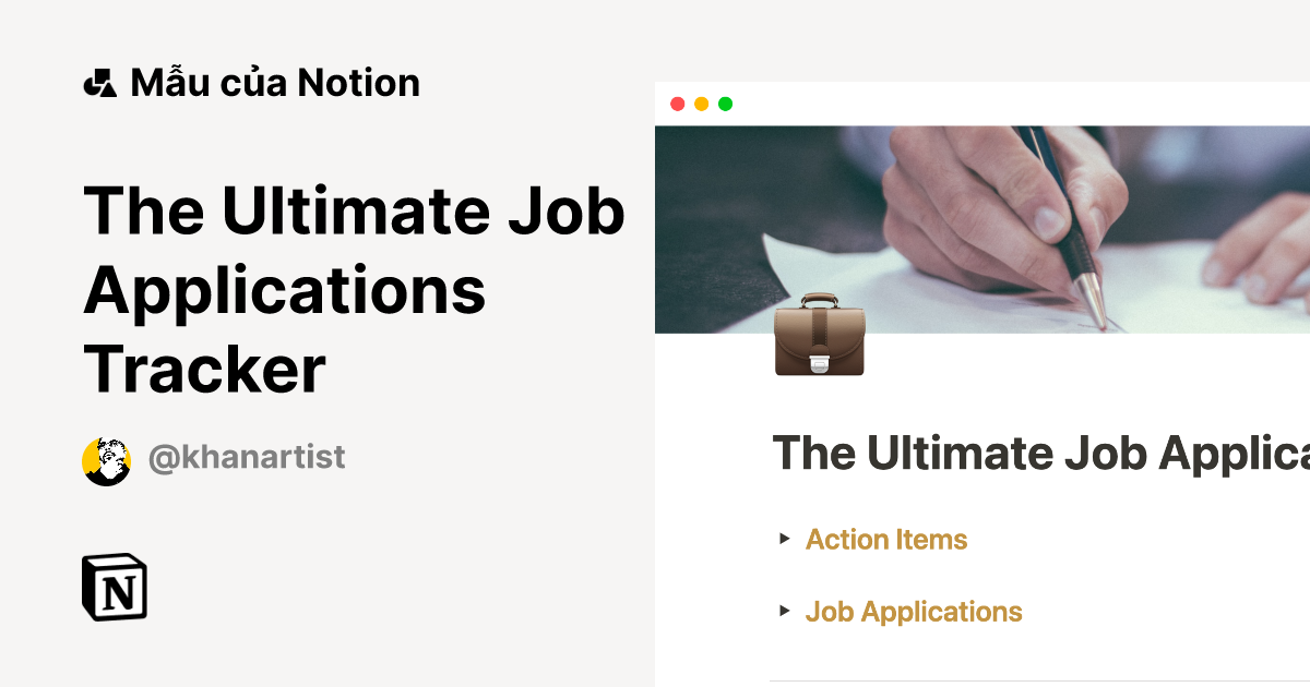 Mẫu The Ultimate Job Applications Tracker | Thị trường Notion