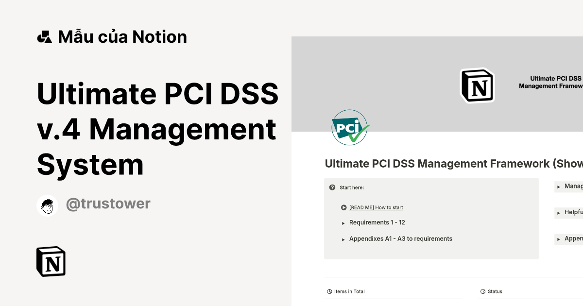 Mẫu Ultimate PCI DSS v.4 Management System | Thị trường Notion