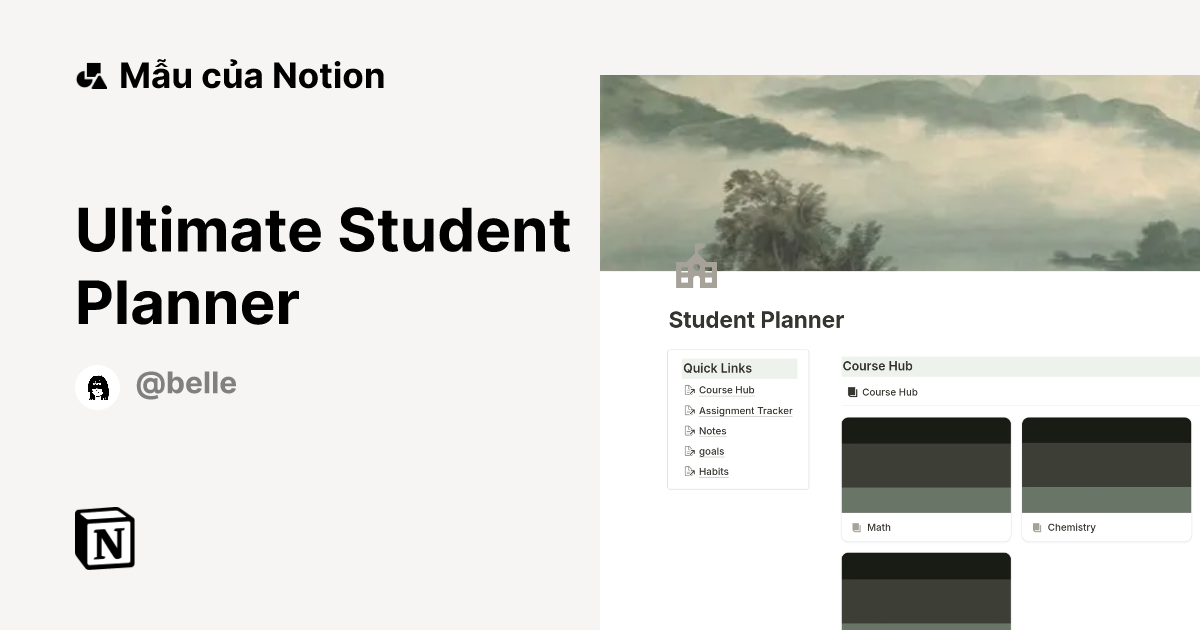 Ultimate Student Planner Mẫu do Belle tạo | Thị trường Notion