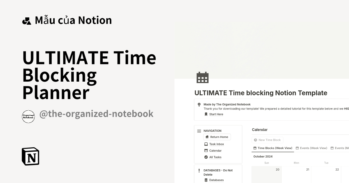 ULTIMATE Time Blocking Planner Mẫu do The Organized Notebook tạo | Thị ...