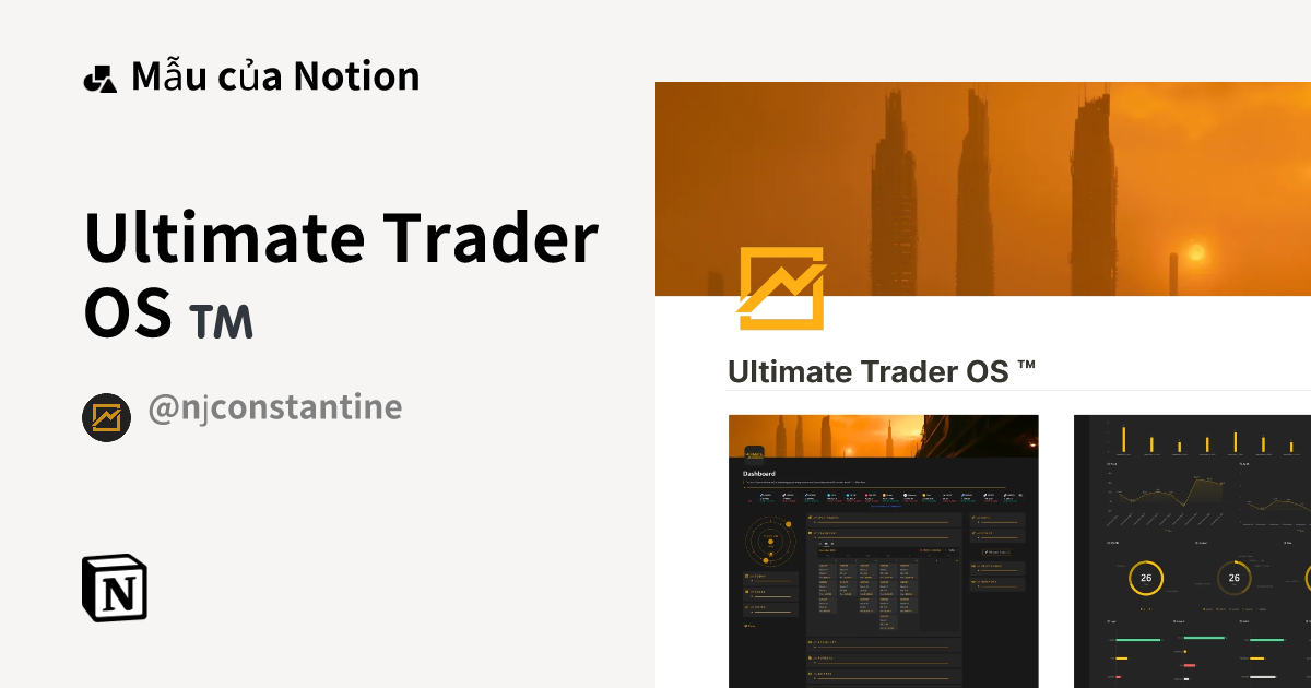 Ultimate Trader OS ™ Mẫu do Nicholas Constantine tạo | Thị trường Notion